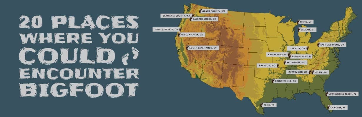 Bigfoot Sightings World Map